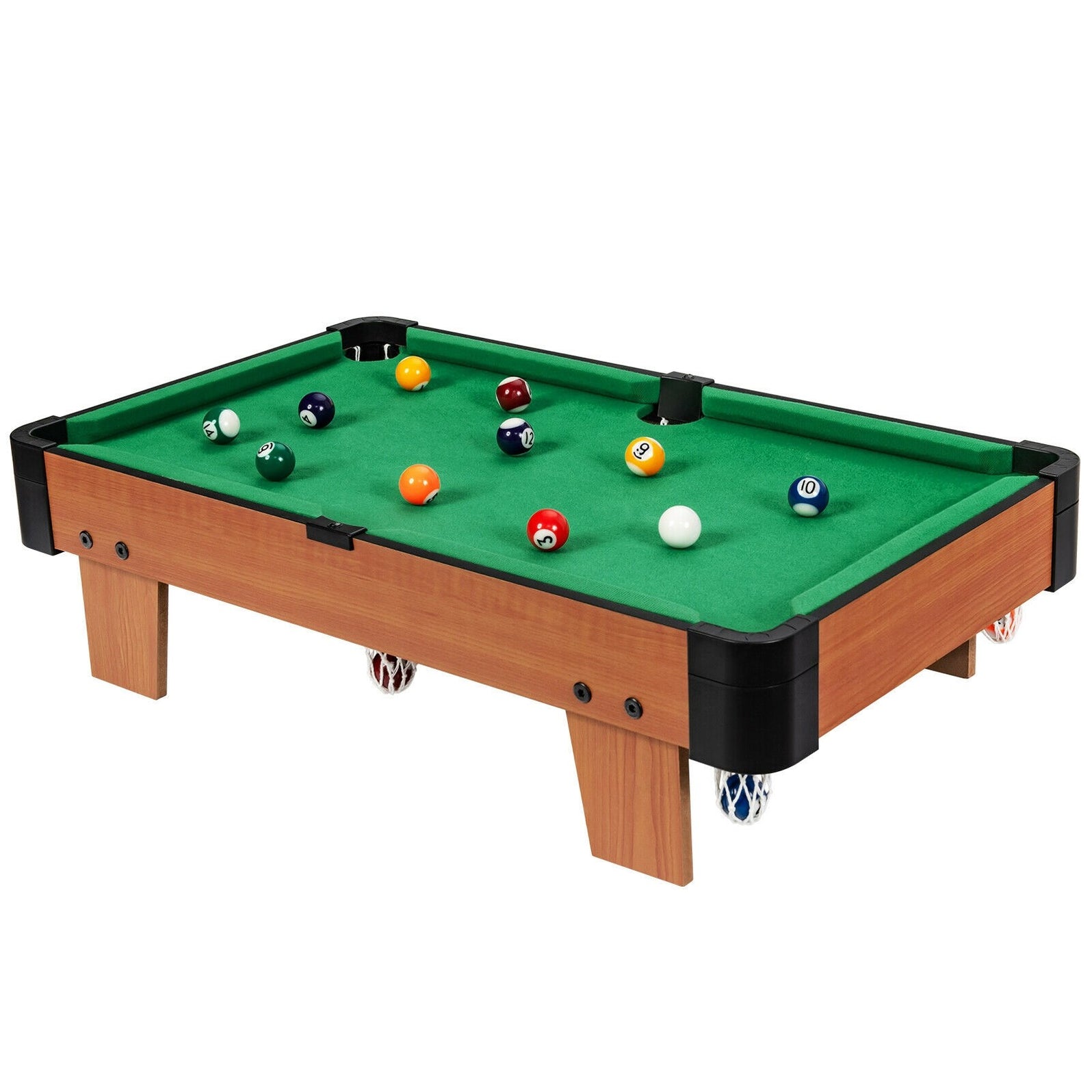 24” Mini Tabletop Pool Table Set Indoor Billiards Table with Accessori ...